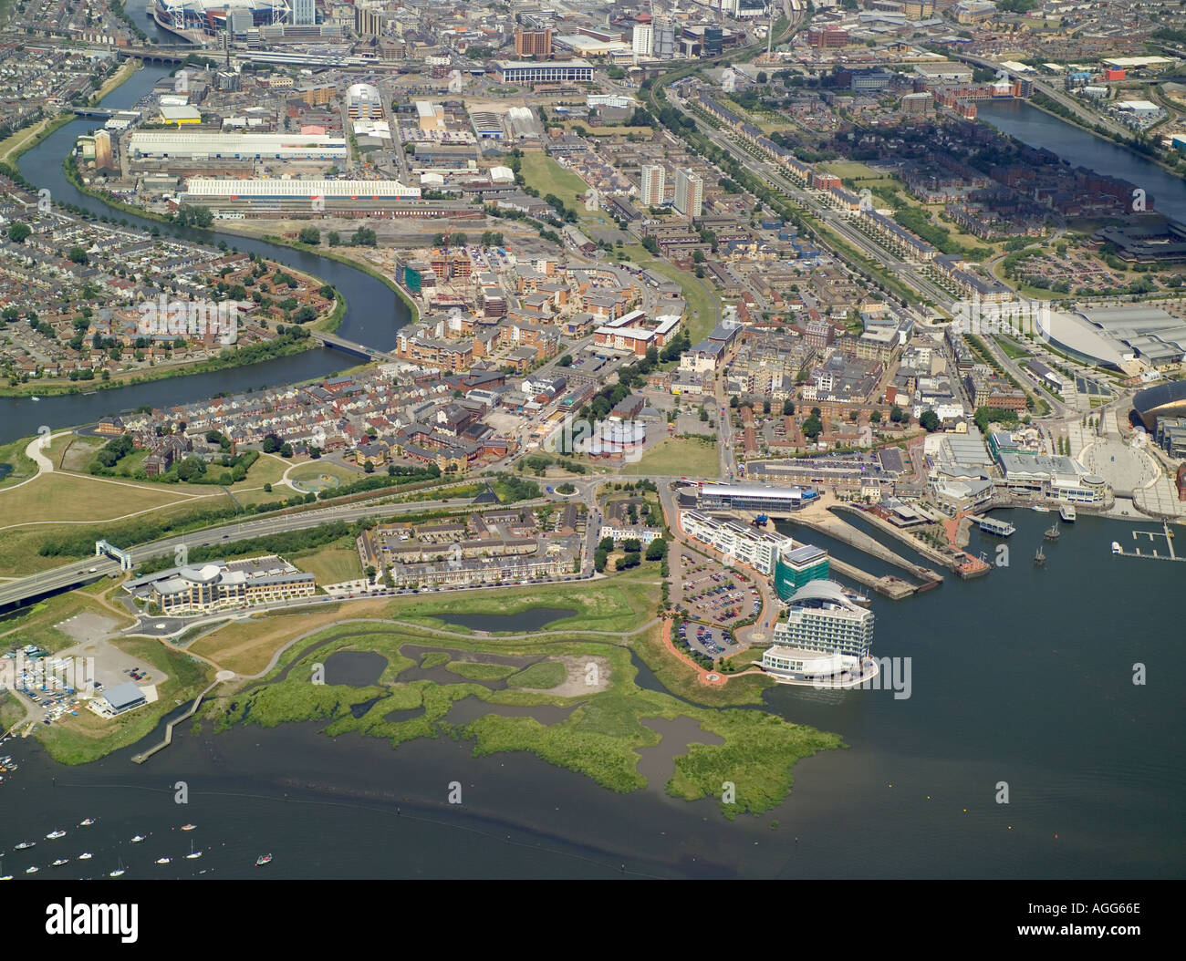 Aerial view cardiff docks hi-res stock photography and images - Alamy