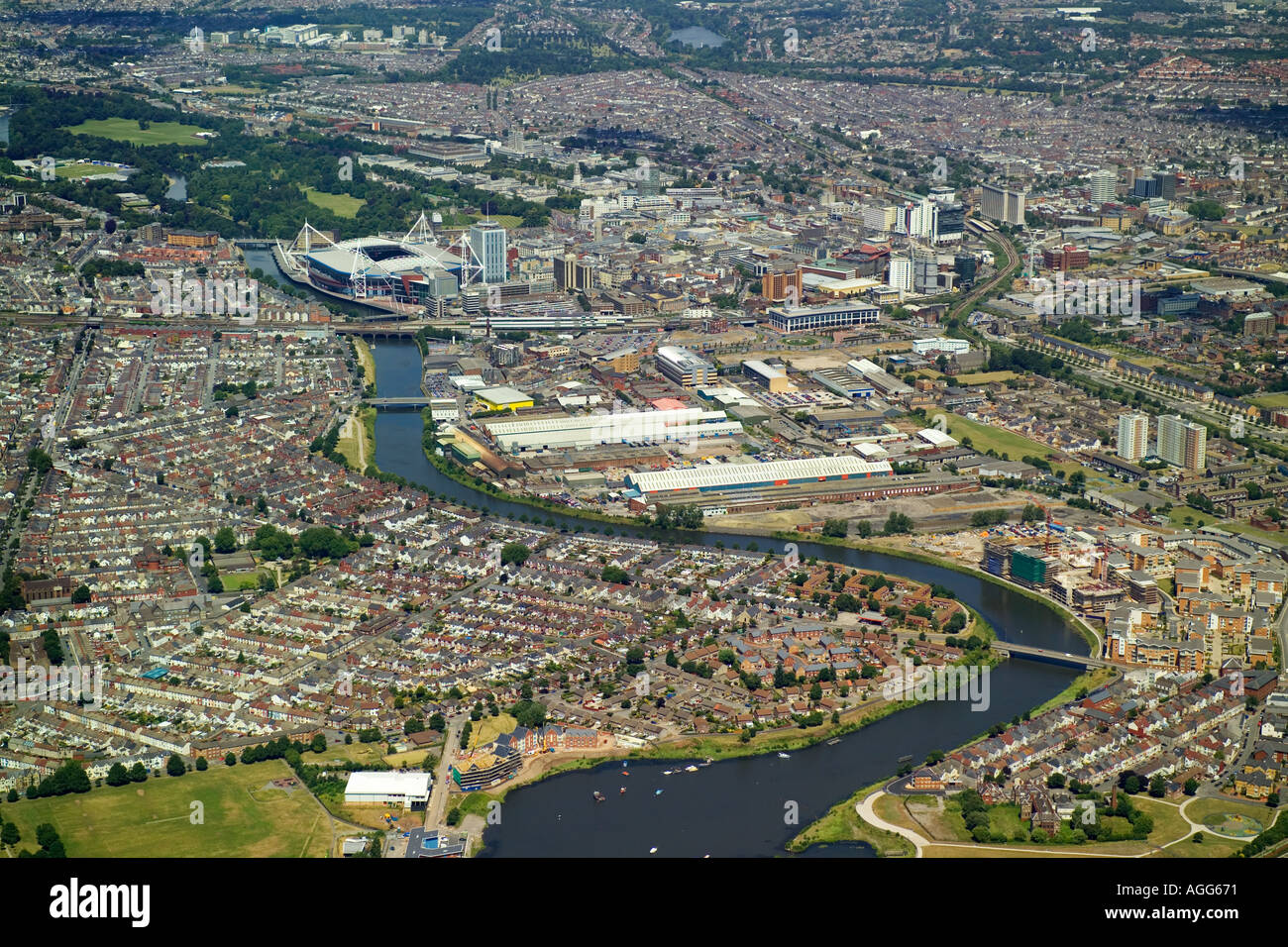 Aerial view of Cardiff Wales Stock Photo - Alamy
