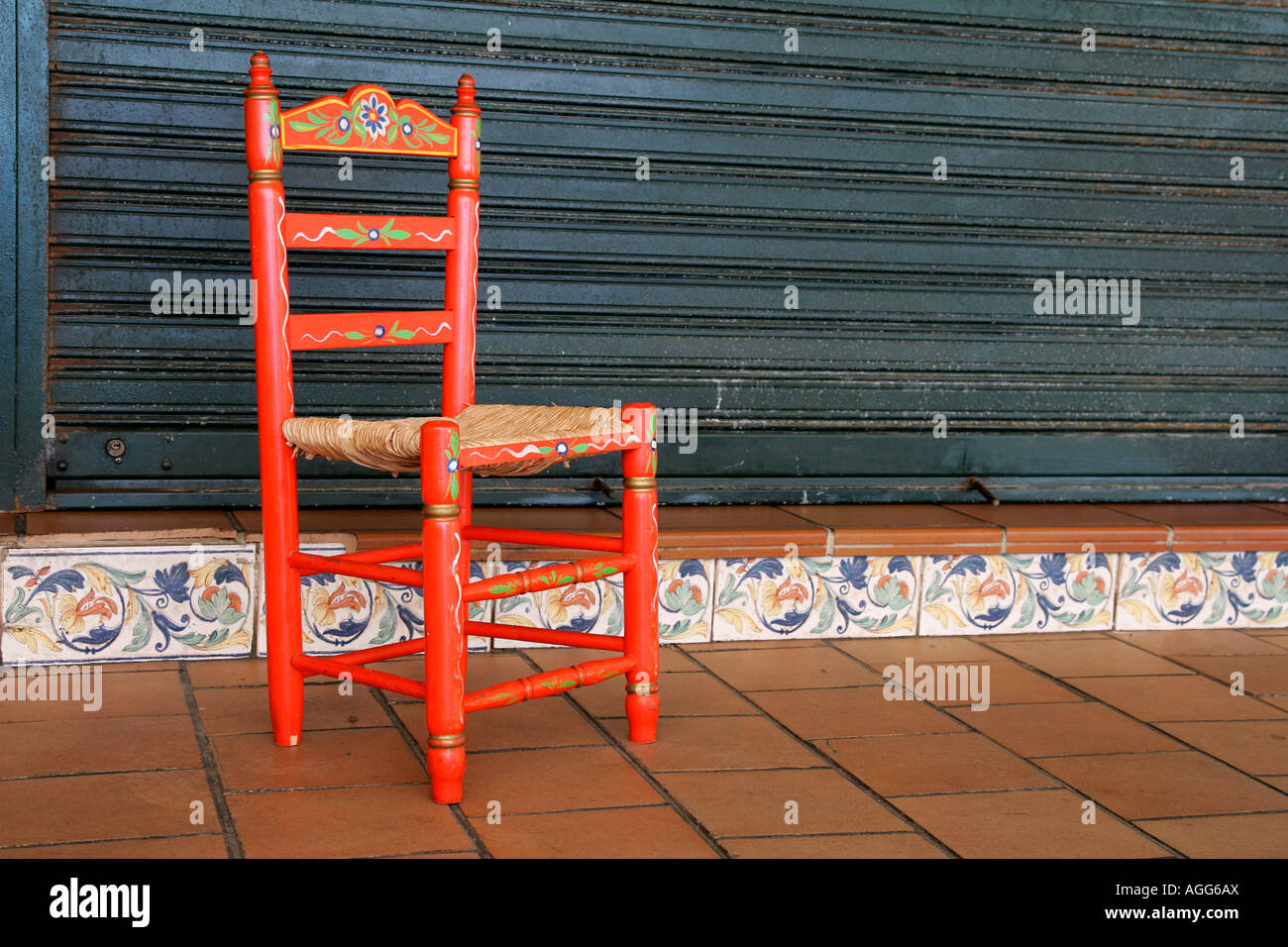 wooden red chair Stock Photo - Alamy