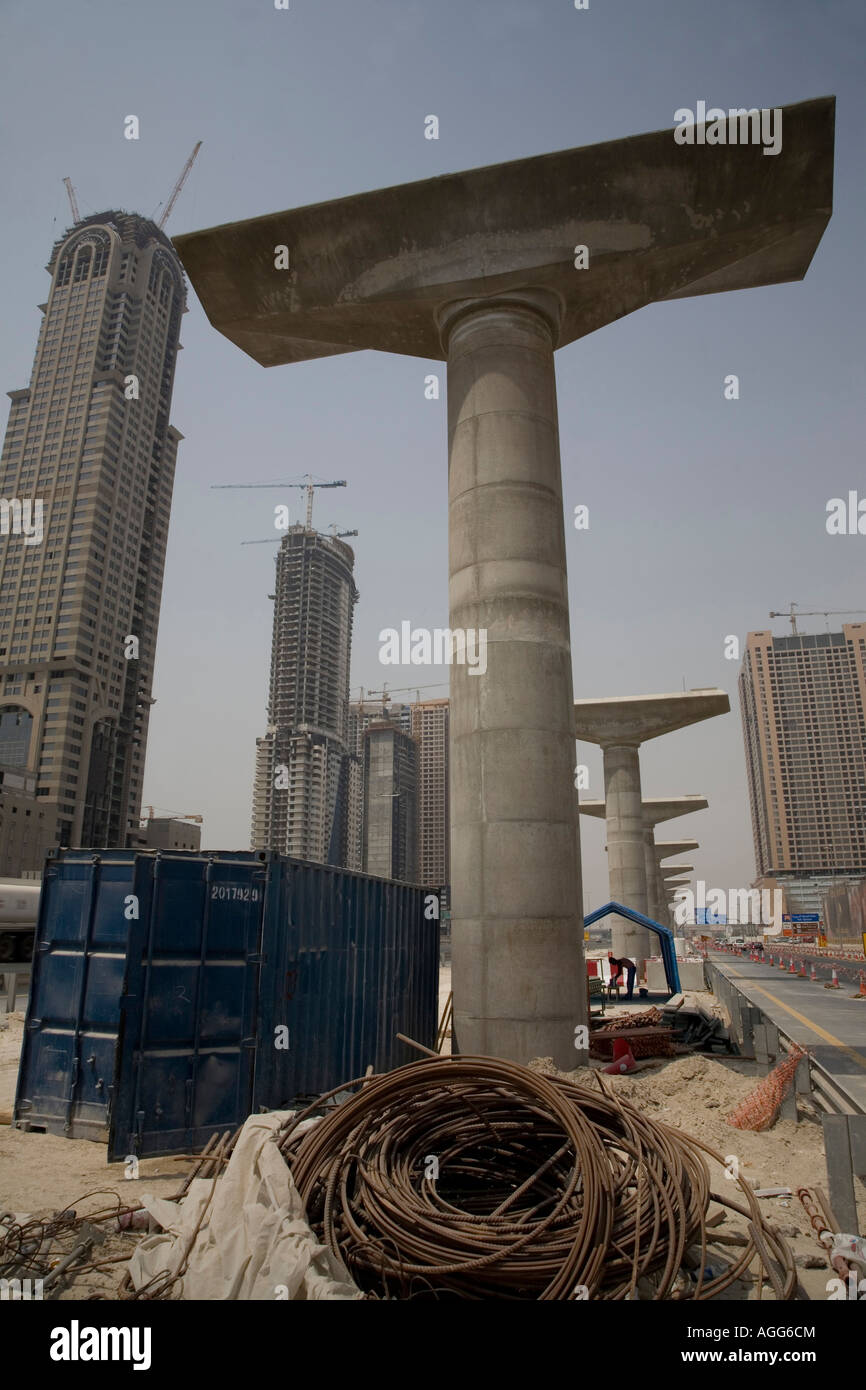 Metro railway link overground portion under construction site along ...