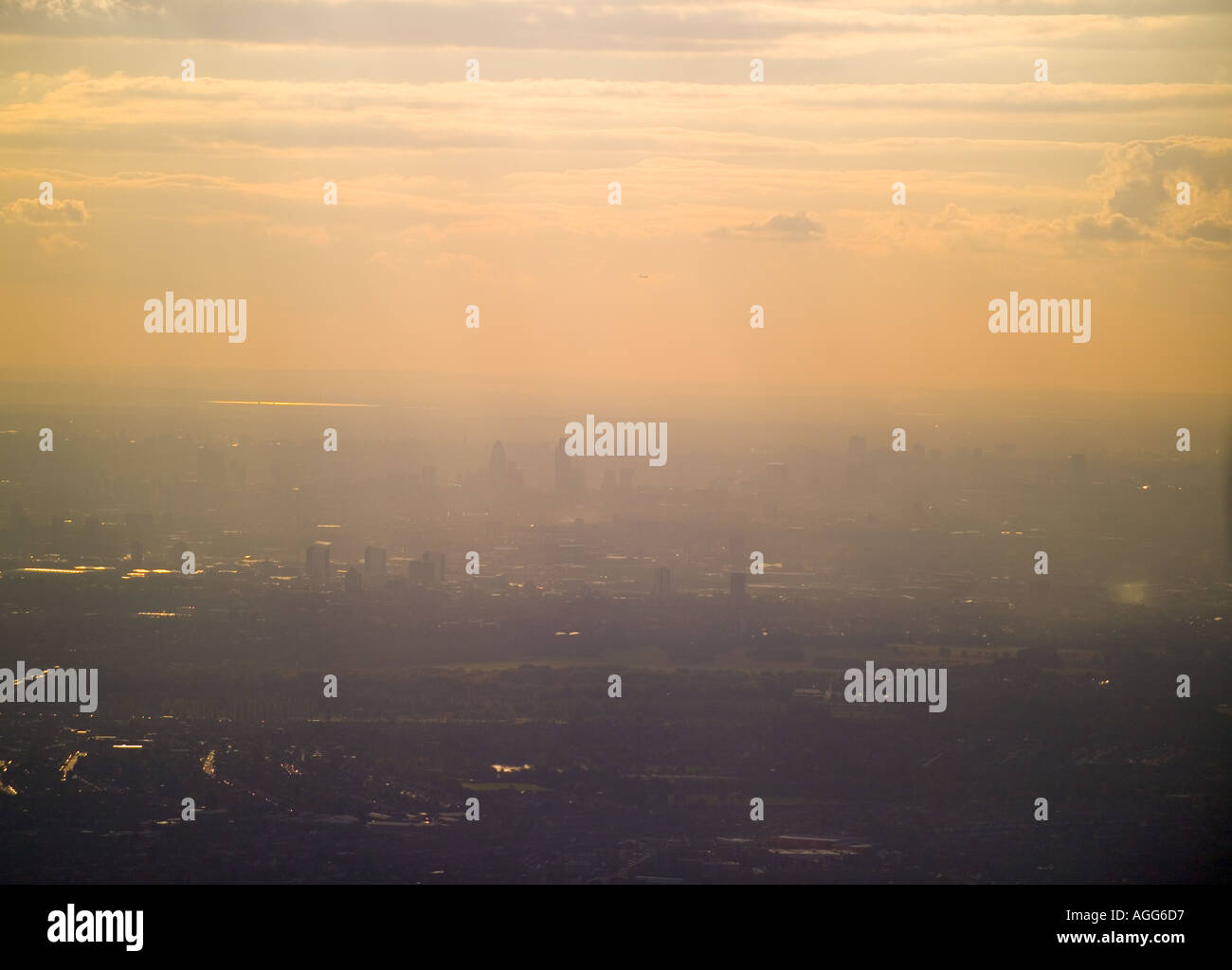 Aerial view of the City of London in the late evening Stock Photo - Alamy