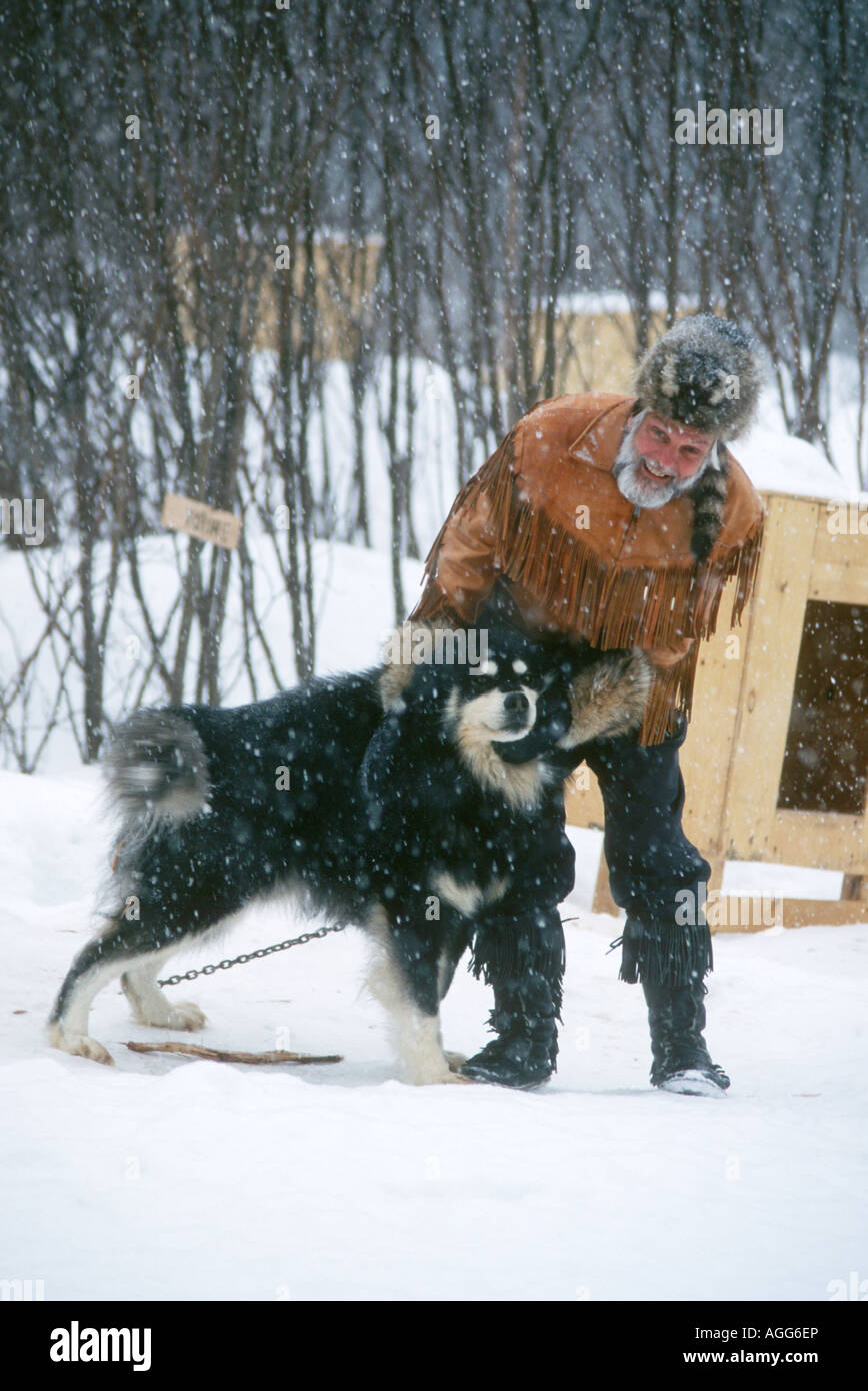 Trapper with his dog in Quebec,Canada Stock Photo - Alamy