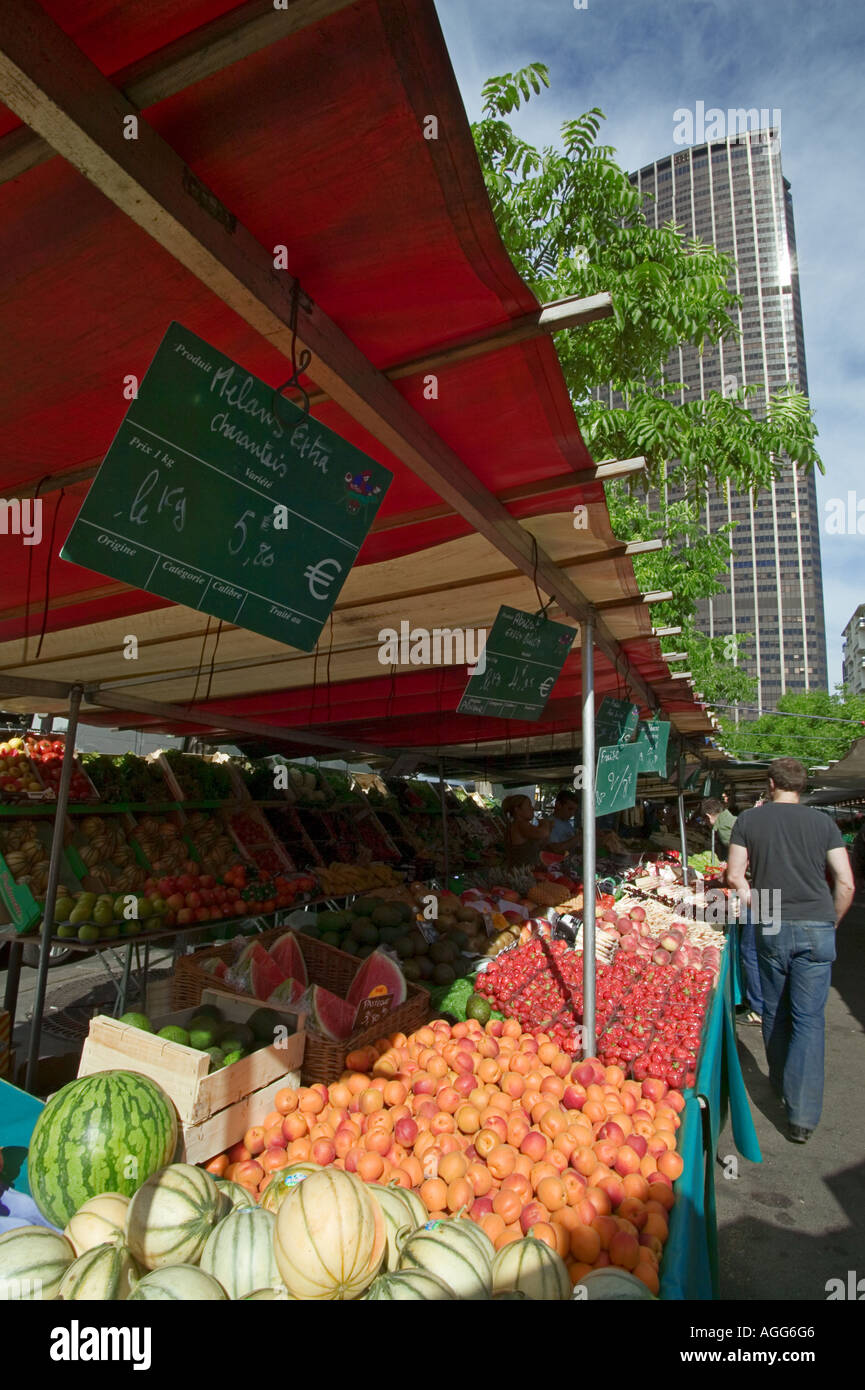 Montparnasse tower building market fruit fruits hi-res stock ...
