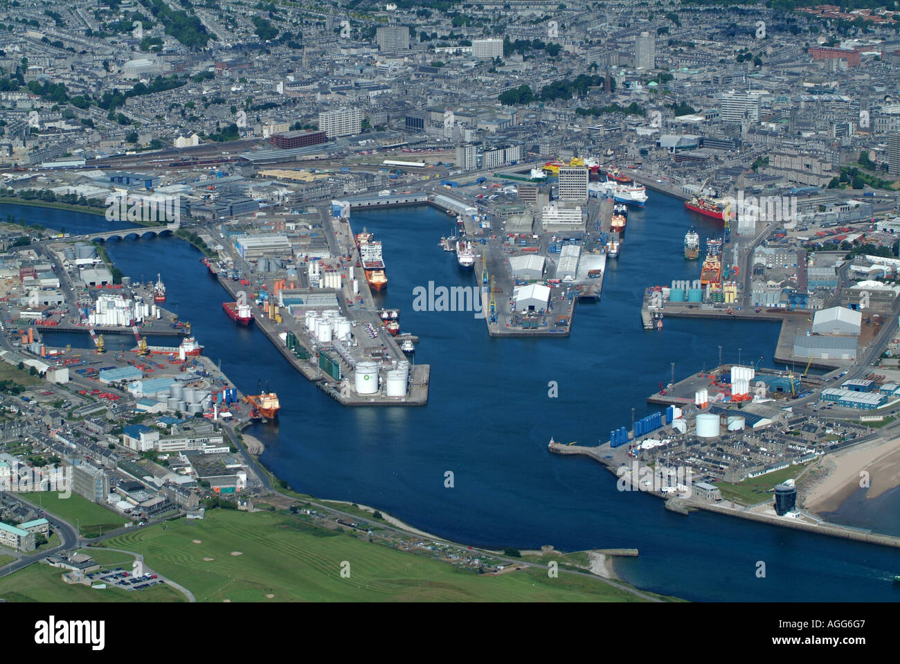 Aberdeen harbour aerial view hi-res stock photography and images - Alamy