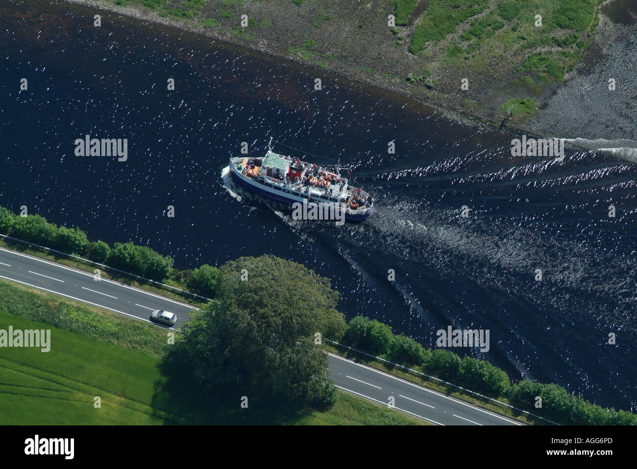 Pleasure Boat, on the Caledonian Canal, Loch End, south of Inverness ...
