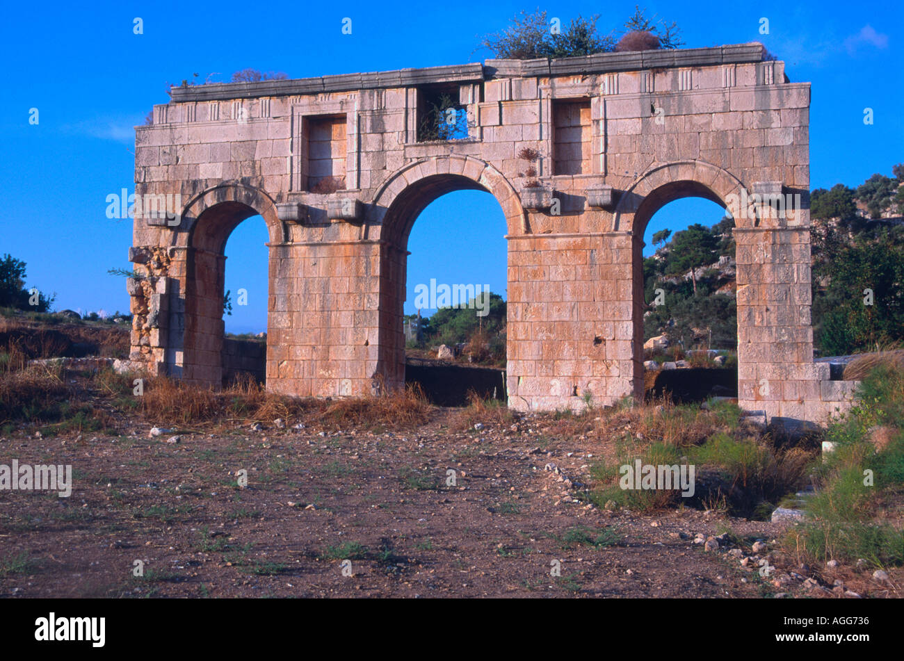 Triumphal arch Patara Turkey Stock Photo - Alamy
