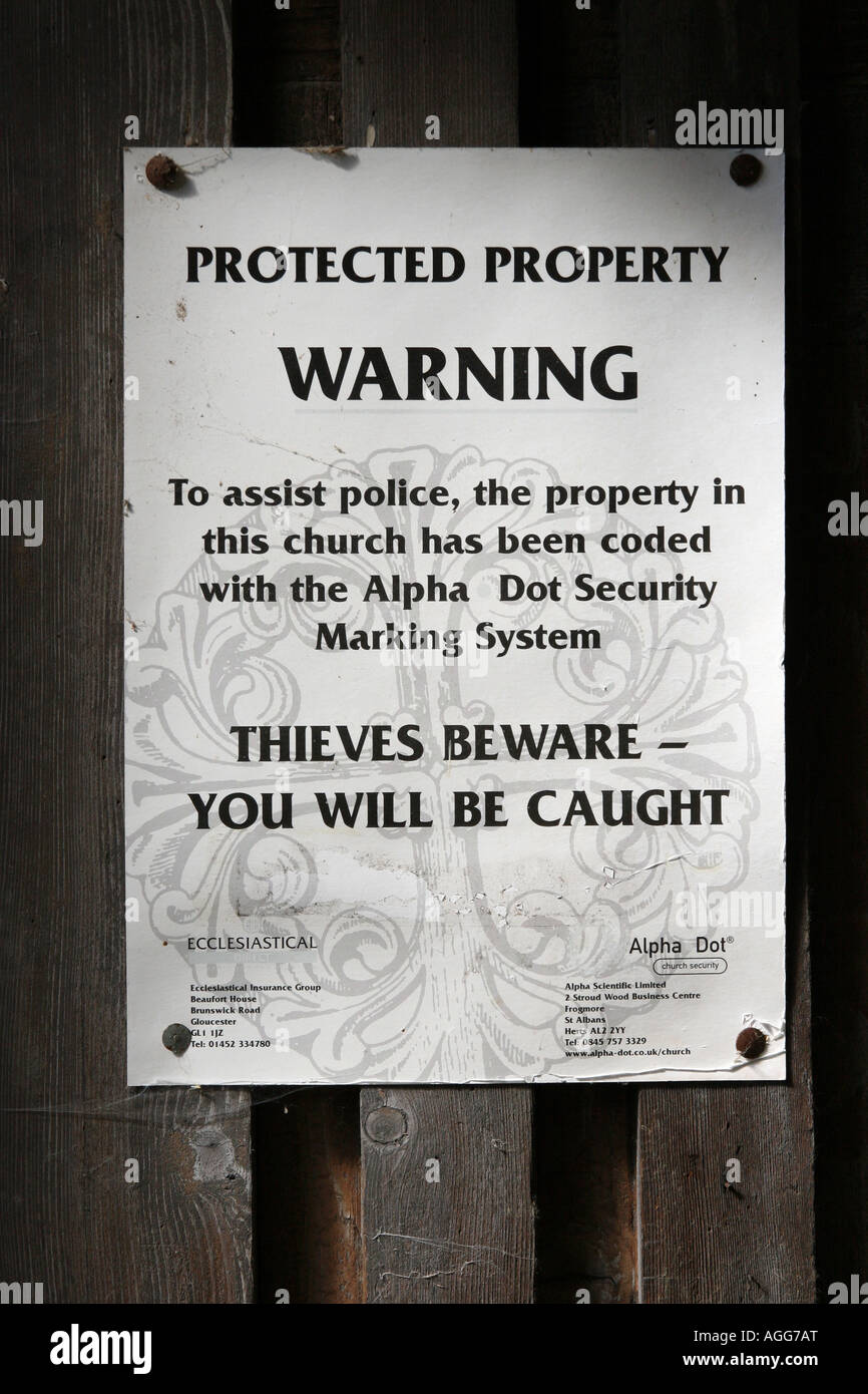 Property Warning Sign Stock Photo - Alamy