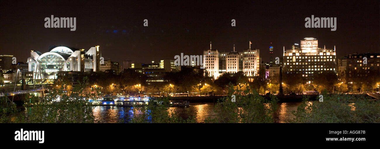 The Thames Embankment viewed from The Royal Festival Hall across the ...
