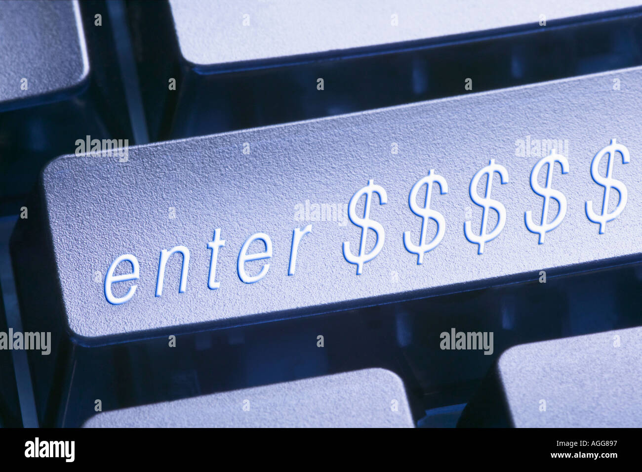 Dollar signs on extended enter key Stock Photo - Alamy
