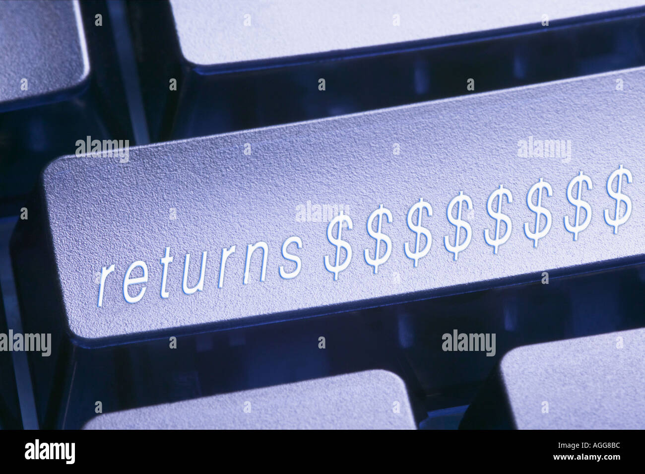 Dollar signs on extended return key Stock Photo - Alamy