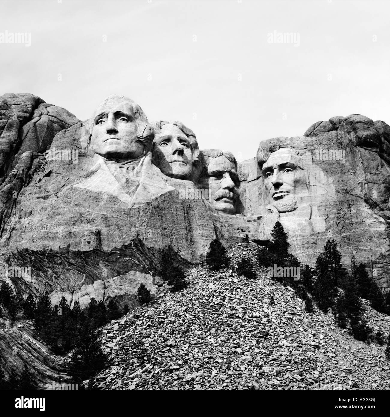 Black and white of Mount Rushmore National Monument South Dakota Stock ...
