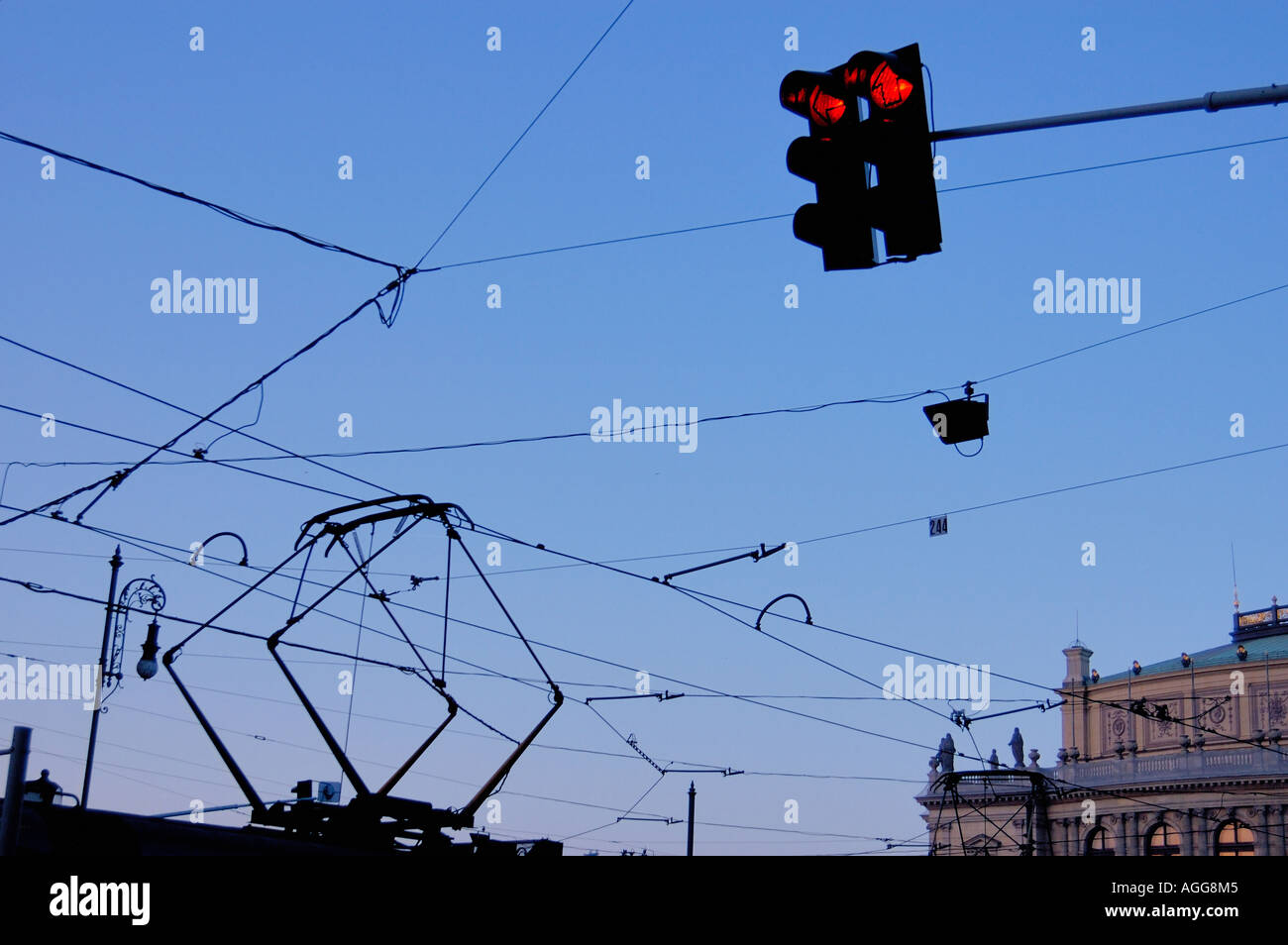electrical wires for trams, Prague, Czech Republic Stock Photo - Alamy