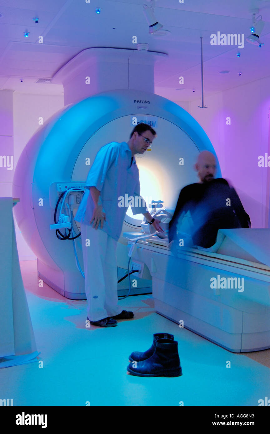 MRI-scanner with patient used for 3d analysis of body organs Stock ...