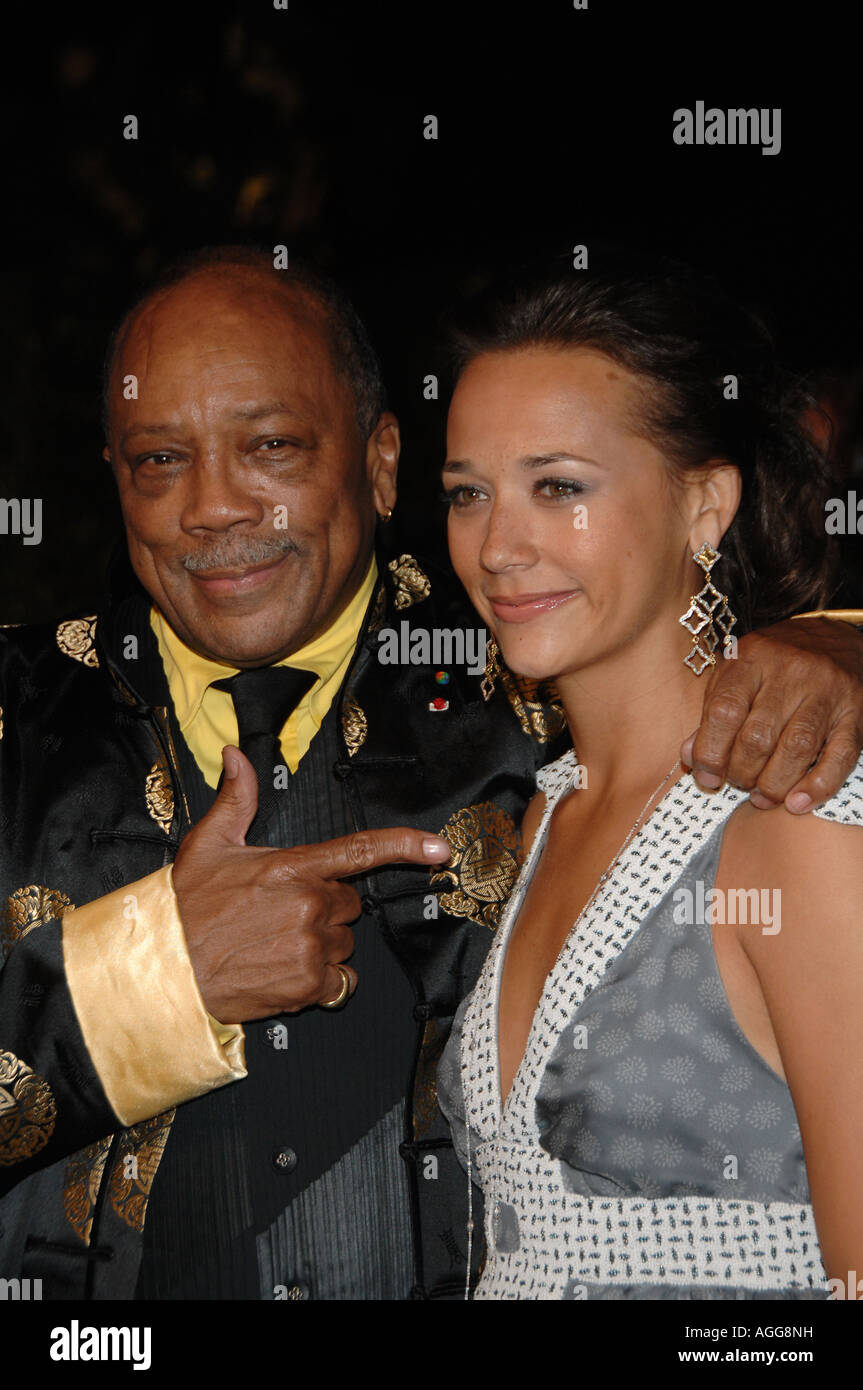 Recording artist Quincy Jones and daugher Rashida Jones at the 2007 ...