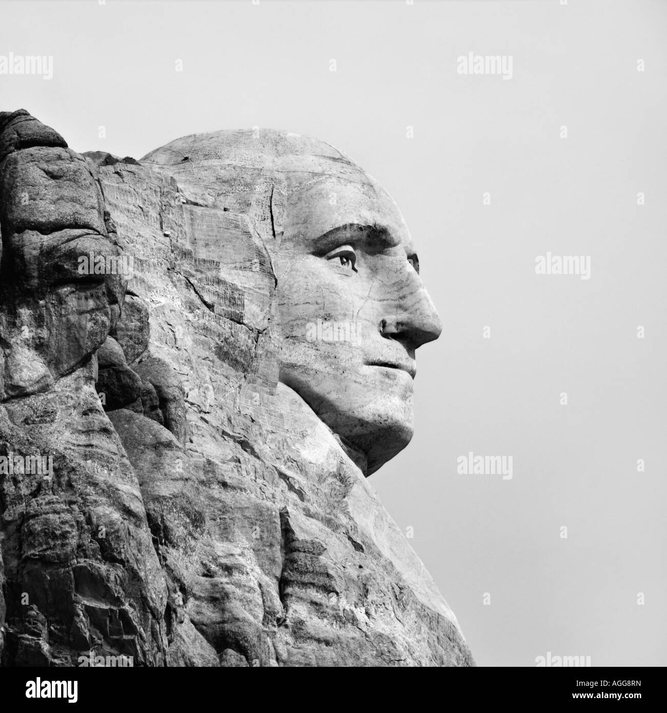 Profile of George Washington carving at Mount Rushmore South Dakota ...
