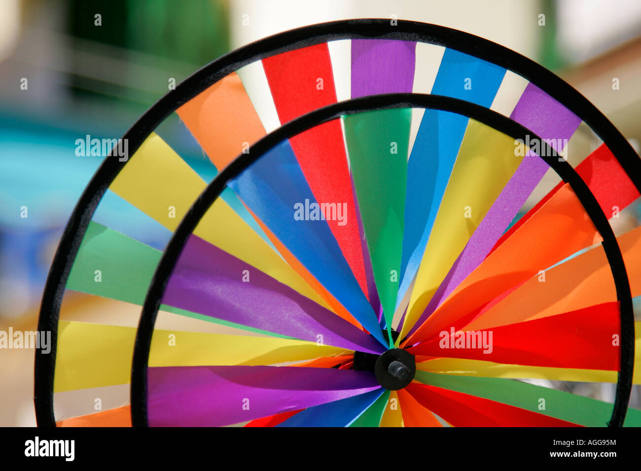 colorful spinning fan toy multicolor Stock Photo - Alamy