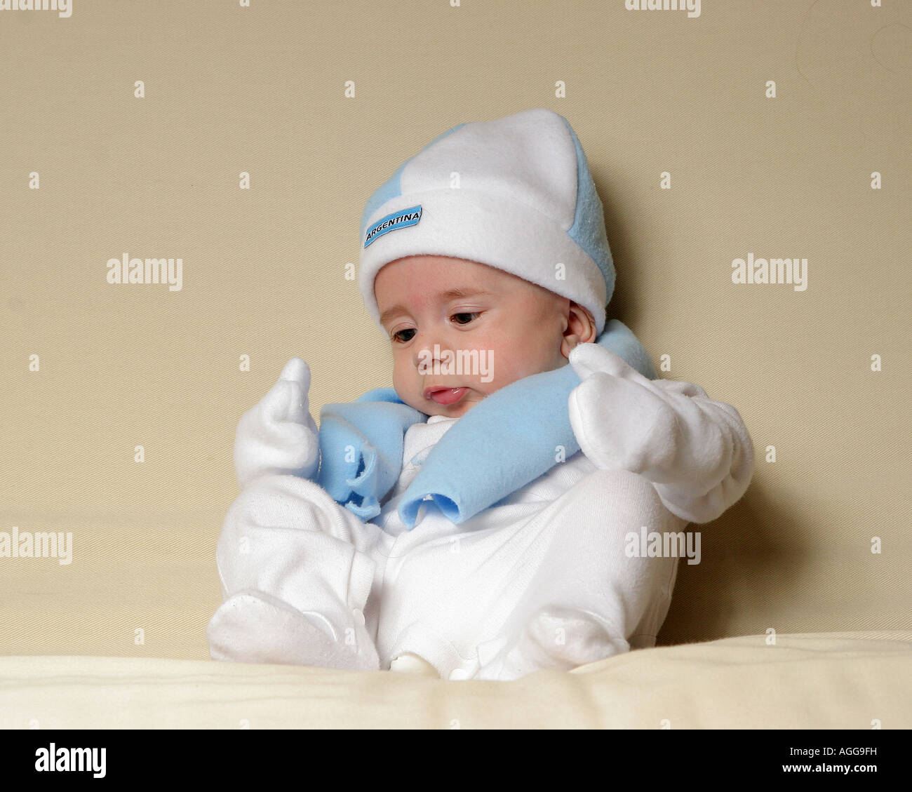 male baby on white background with argentinian colors Stock Photo - Alamy