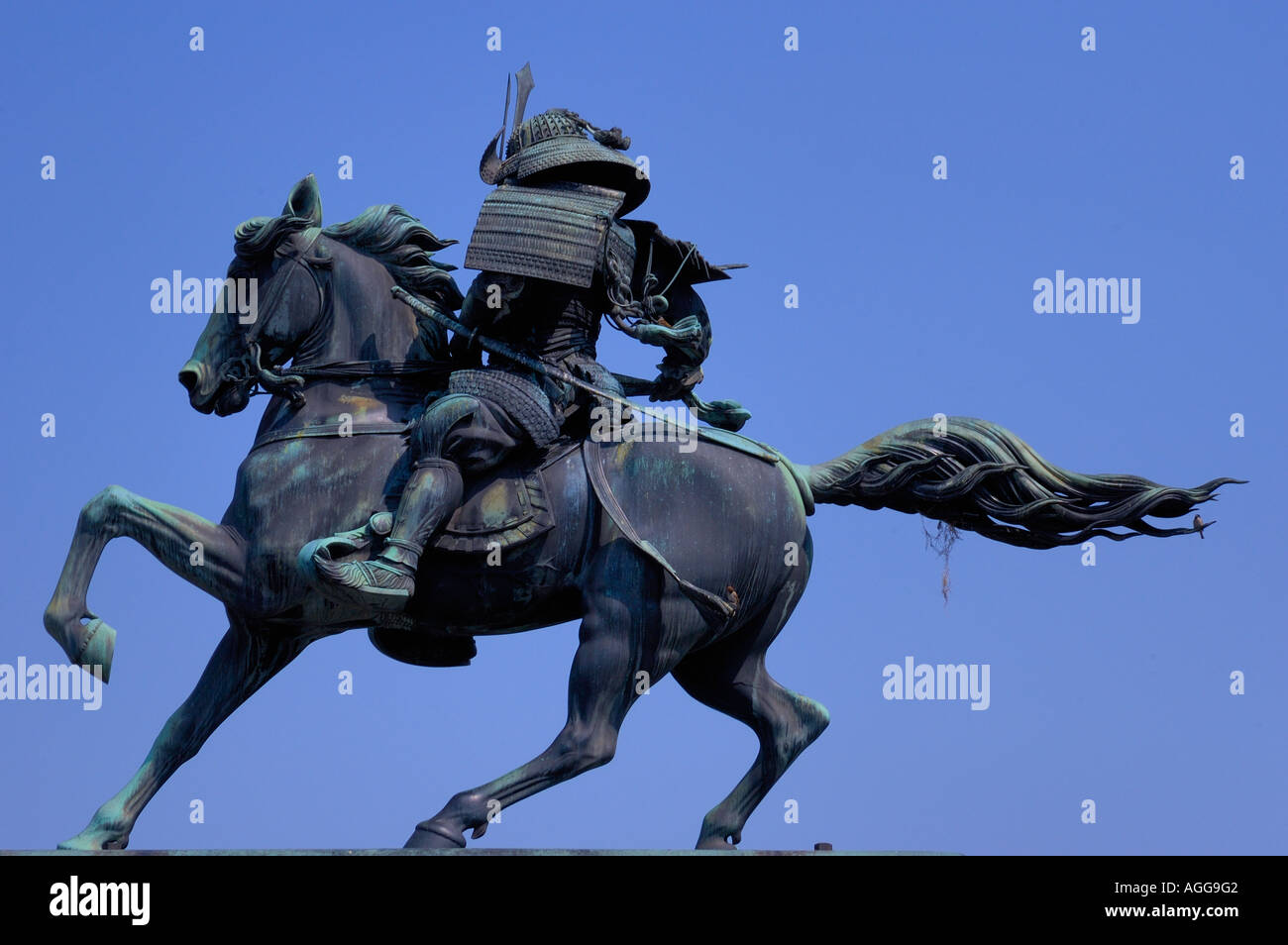 Ancient Japanese Samurai On Horse