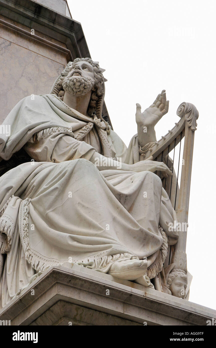 statue with musical instrument, Rome, Italy Stock Photo - Alamy