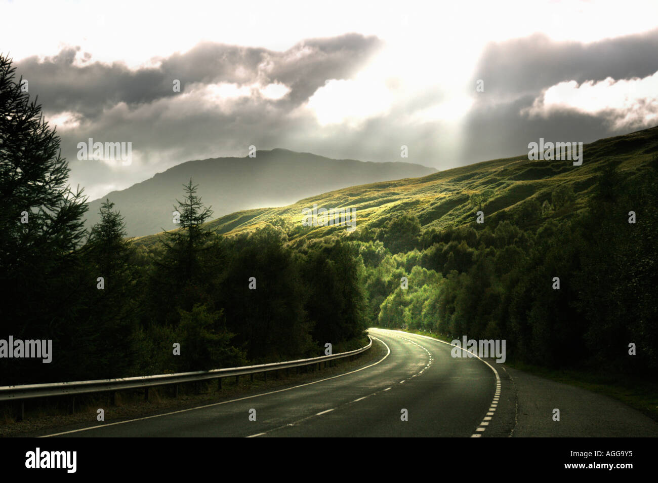 Highway through the highlands, Scotland Stock Photo - Alamy