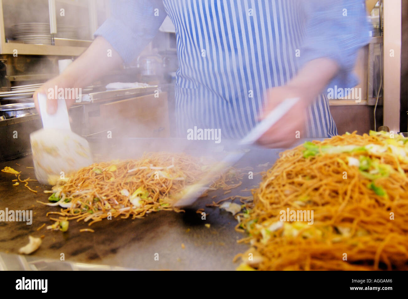 frying noodles, Tokyo, Japan Stock Photo - Alamy