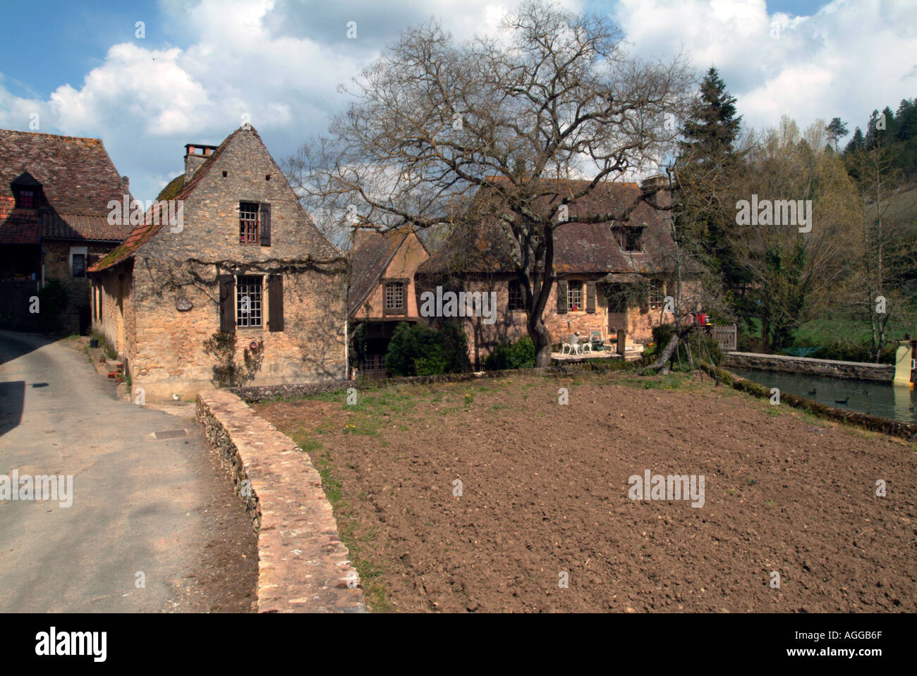 Village houses Urval Dordogne Stock Photo - Alamy