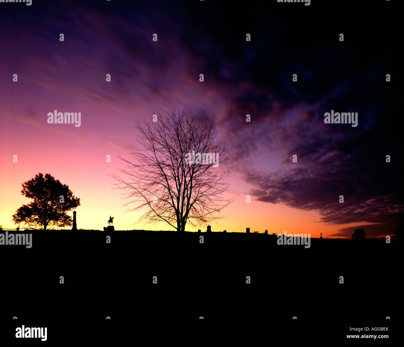 Cemetery Ridge & Statue Of Major General George Meade, Gettysburg ...