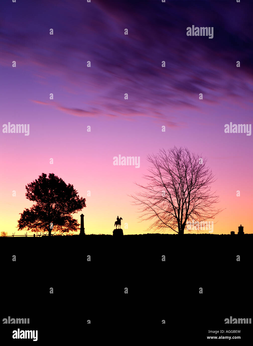 Cemetery Ridge & Statue Of Major General George Meade, Gettysburg ...