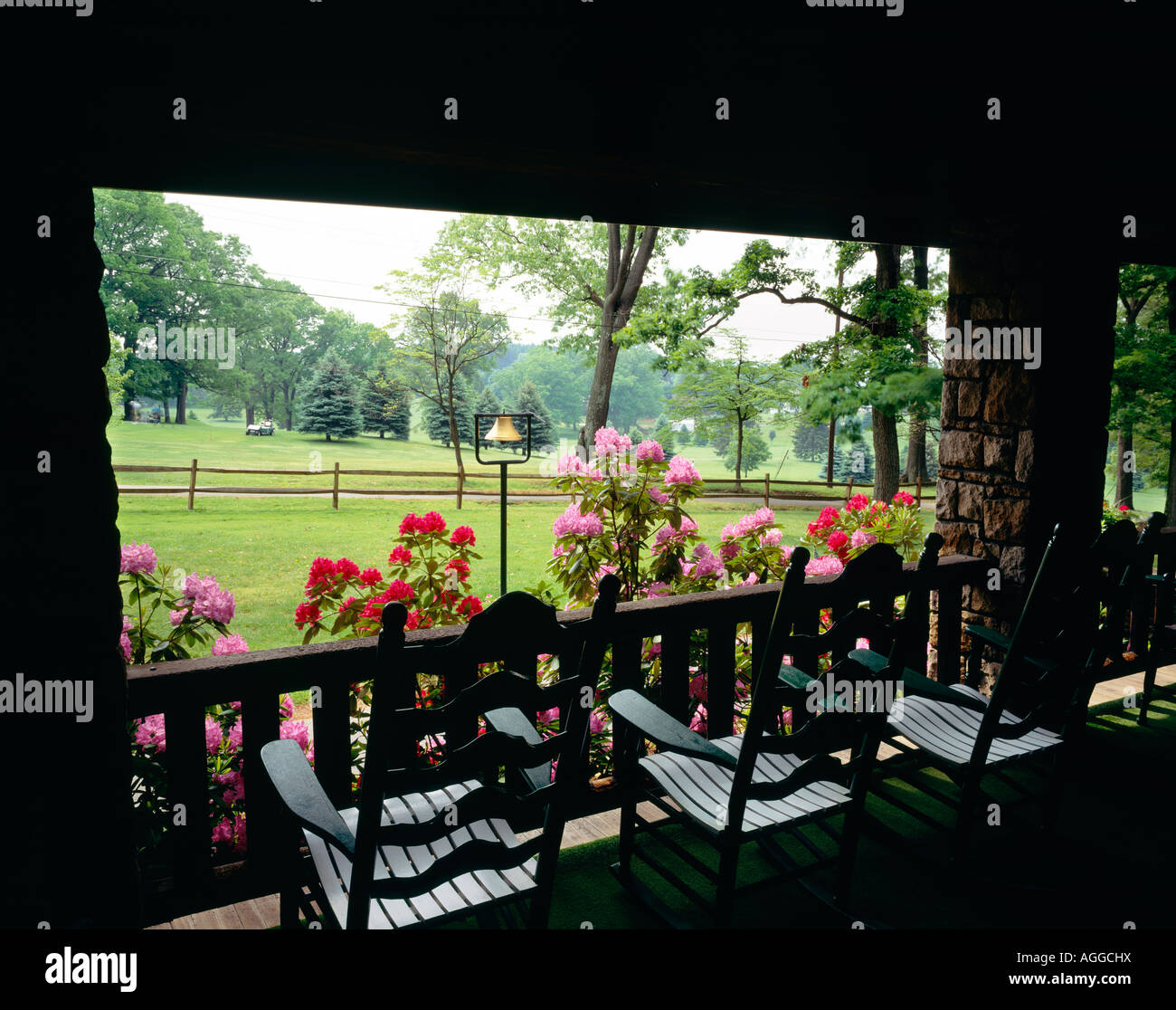 Rhododendron & Clubhouse Porch At Foxburg Country Club 1887, Clarion ...