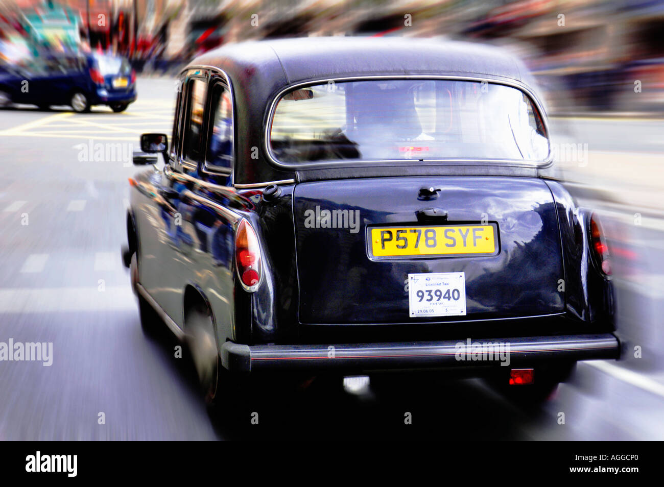 Classic taxi/cab at pedestrian crossing, London, England Stock Photo ...