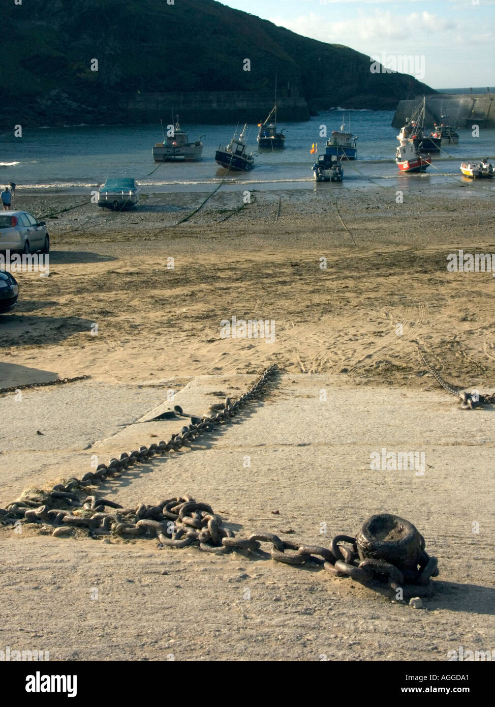 Fishing Boats at Low Tide, Port Isaac, North Cornwall, Heritage Coast ...