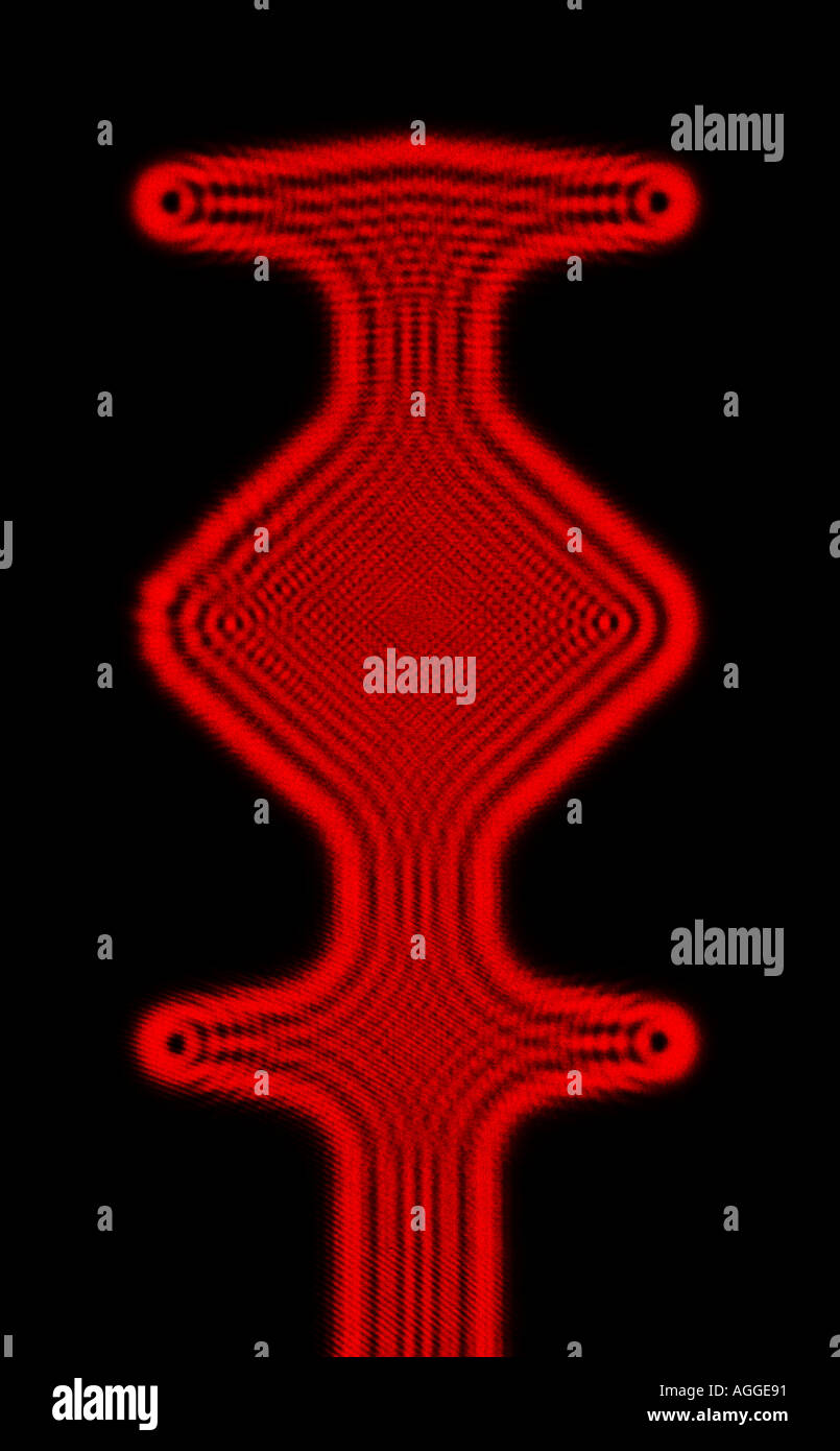 diffraction of red laser light round a razor blade Stock Photo - Alamy