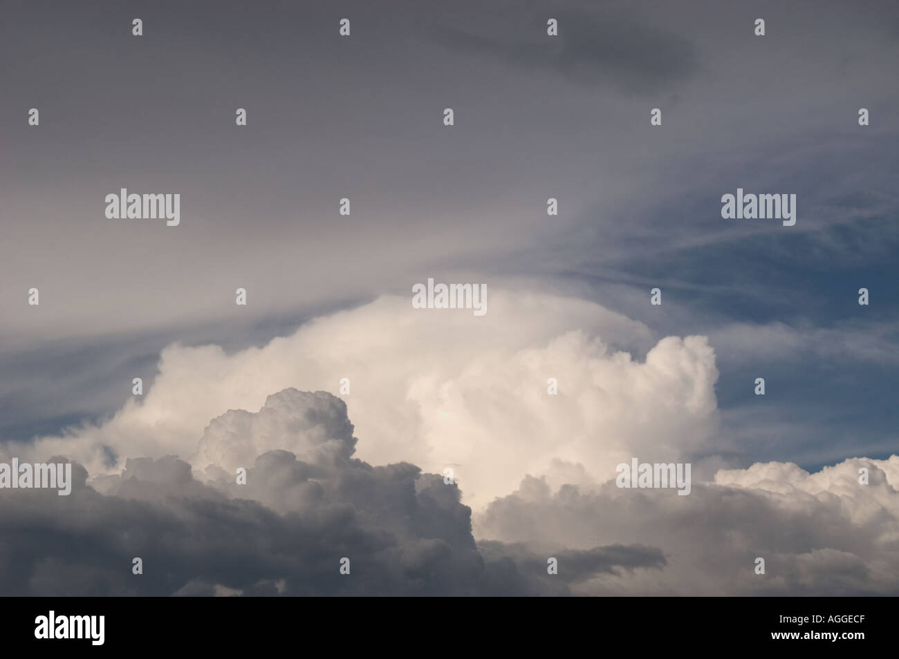 Cumulus clouds in southeast Oregon building during a thunder and ...