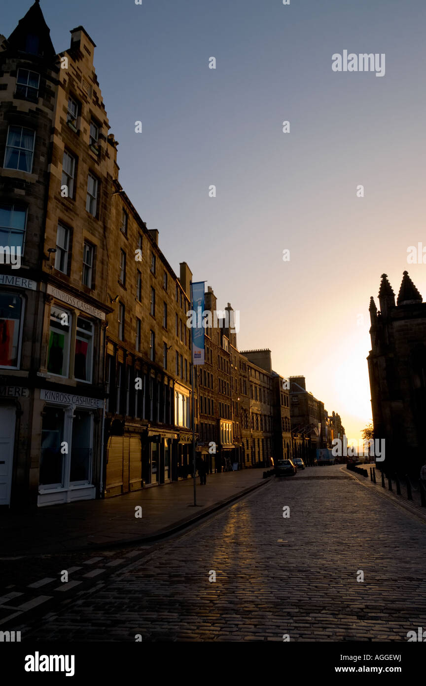 Lawnmarket street in Edinburgh Scotland UK taken at an early hour Stock ...