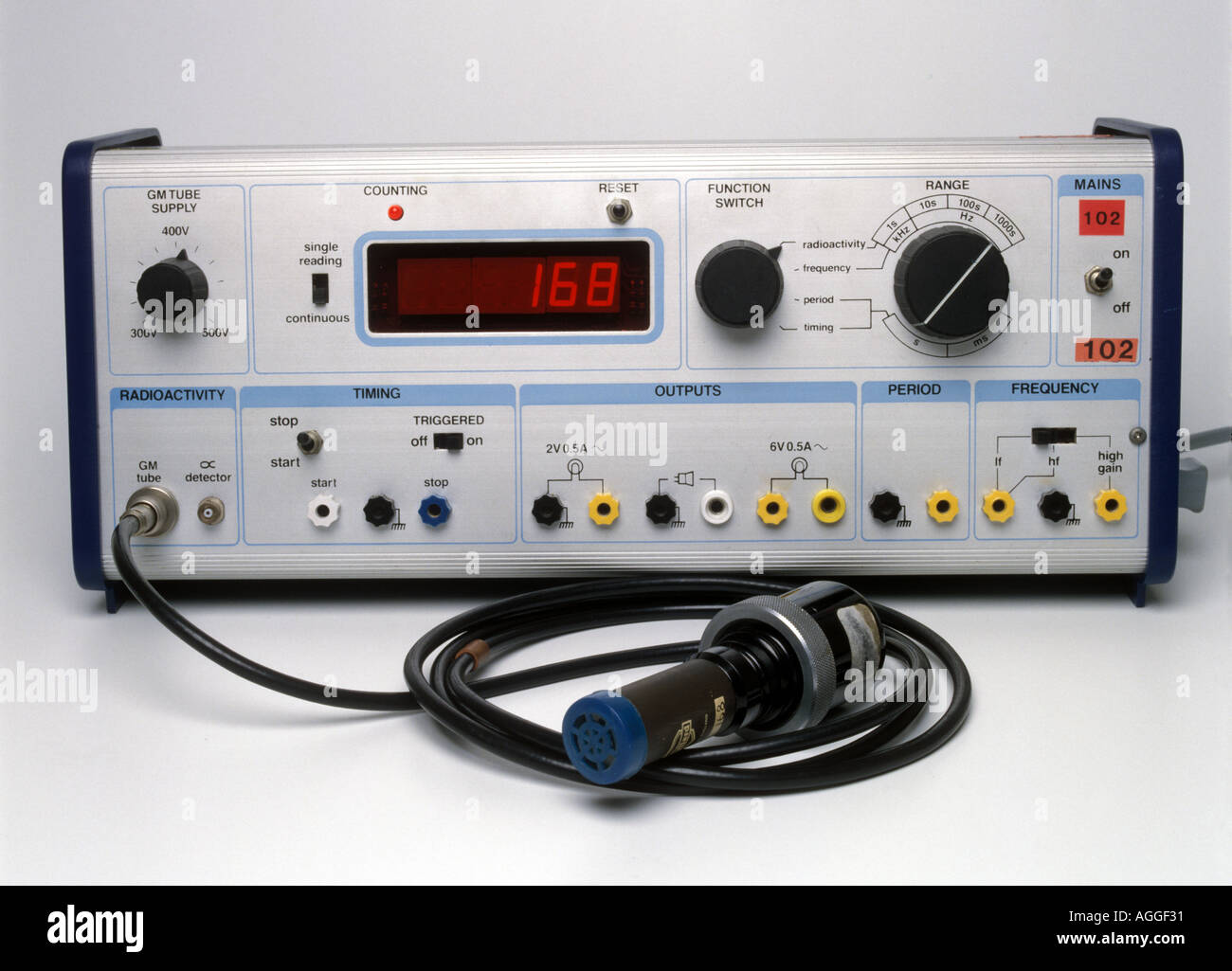 measuring radioactive background count with a geiger counter Stock ...