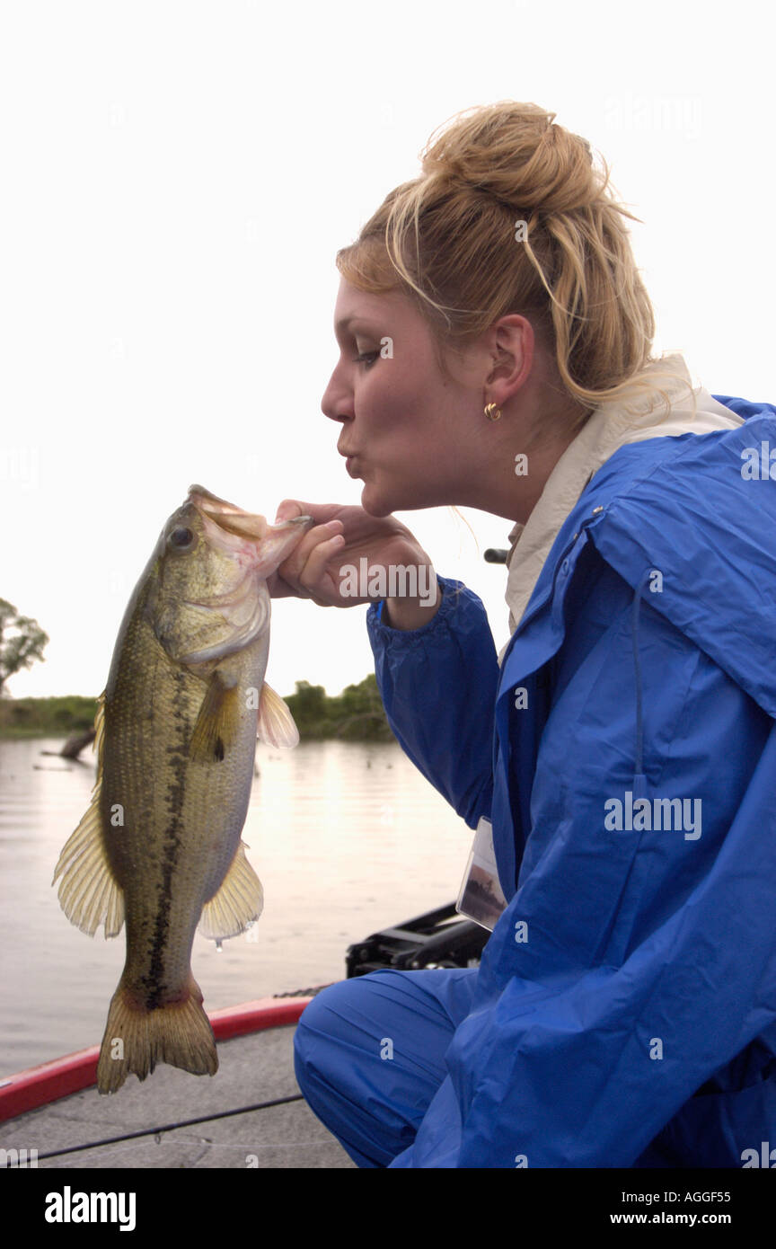 Woman bass fishing hi-res stock photography and images - Alamy