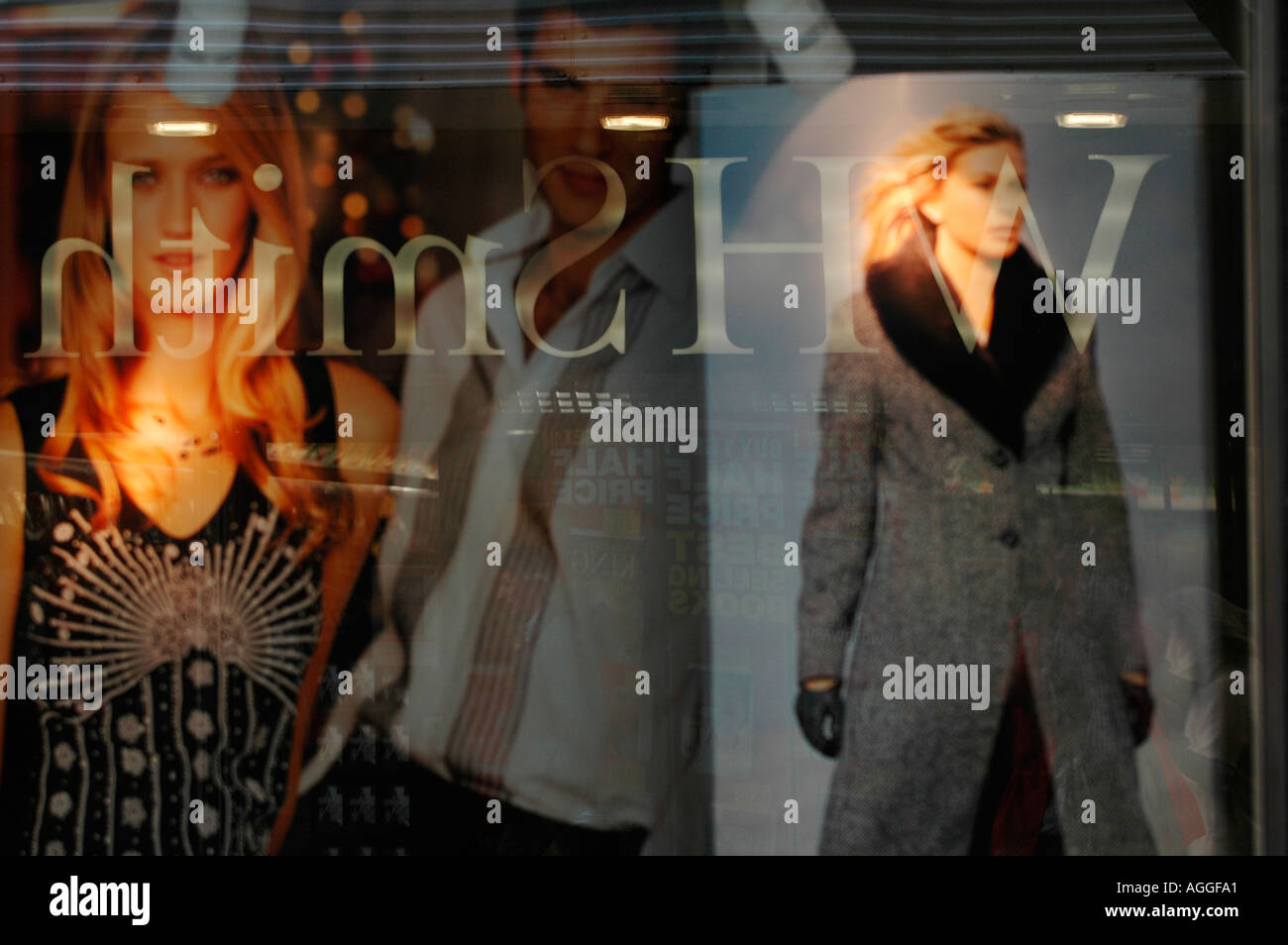 Shop window scene in Newport South Wales Stock Photo - Alamy