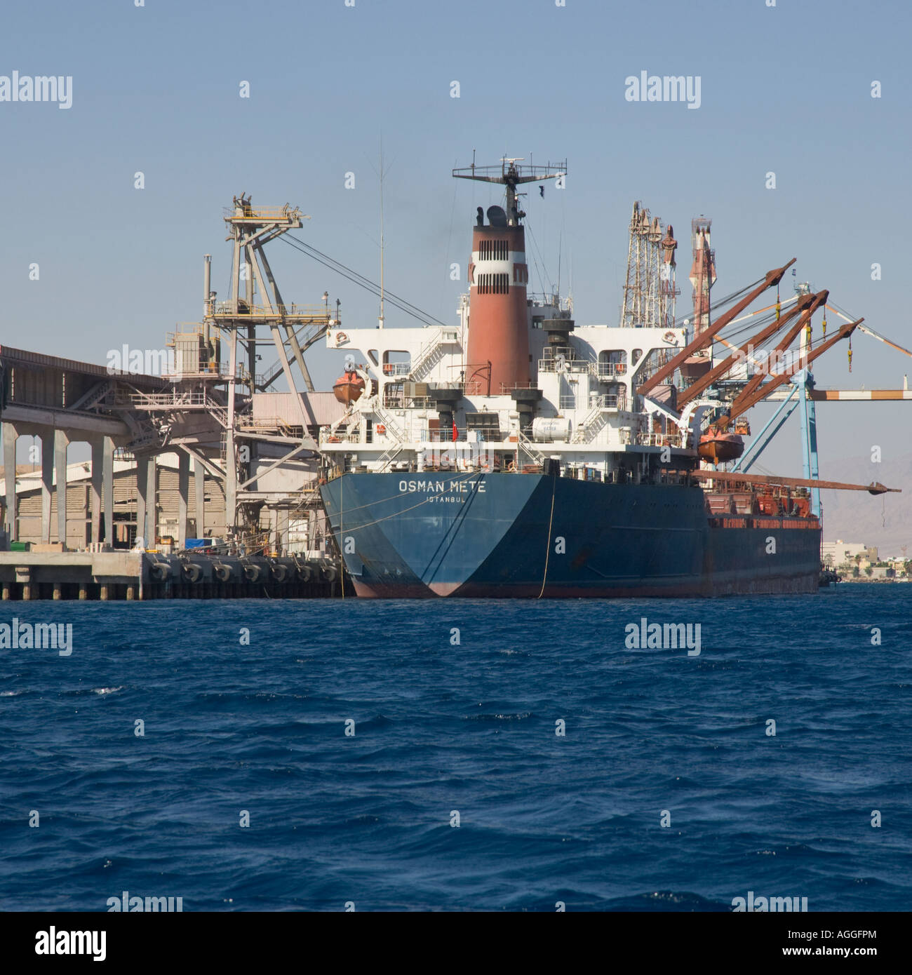 Israel Red Sea Eilat Commercial harbour Large boat for phosphate ...