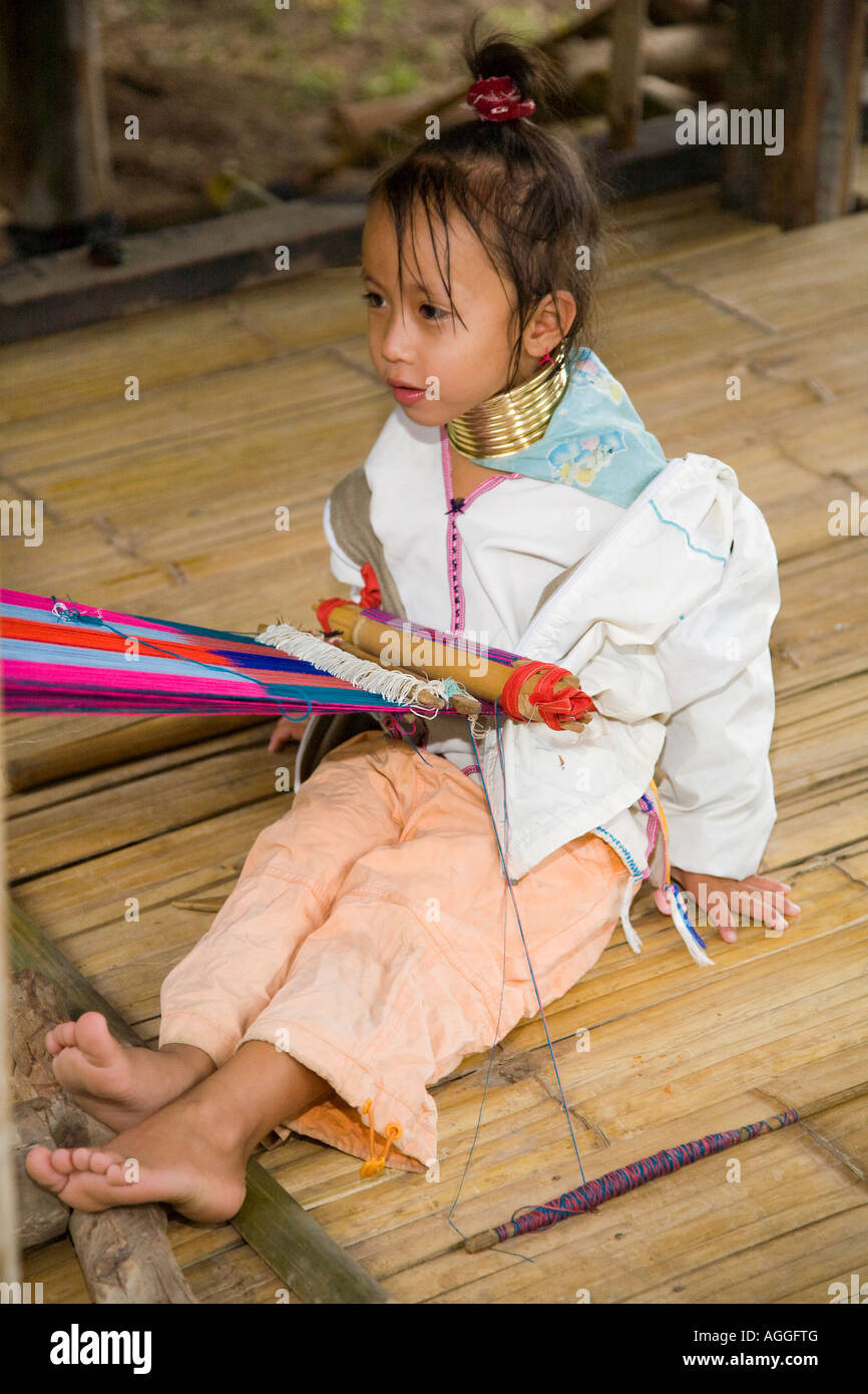 Child wearing neck rings..Lahu Shi Balah Hill Tribe Thailand - Thai ...