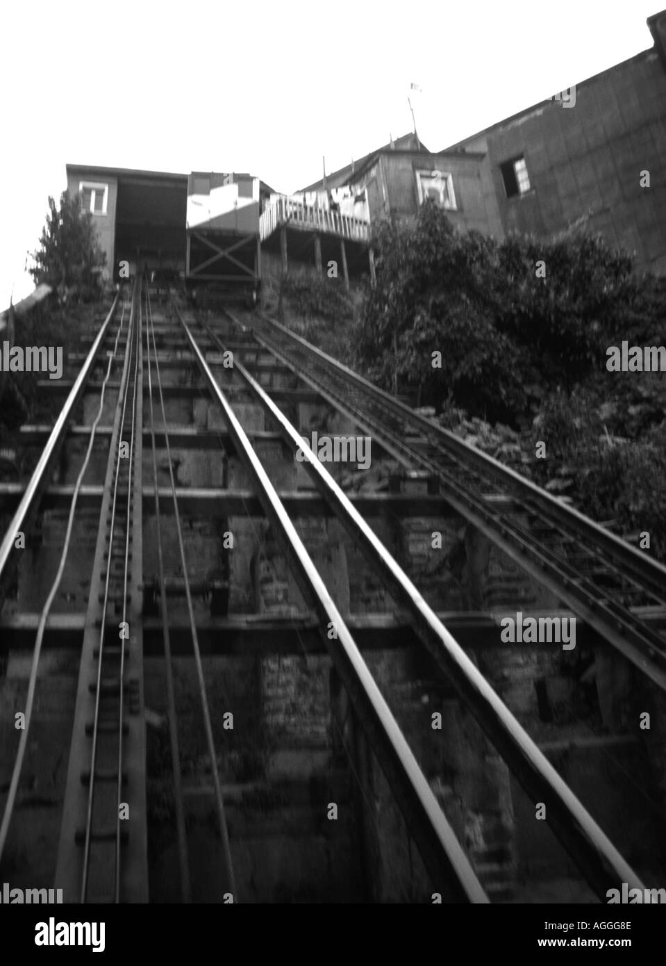 Funicular elevator lift valparaiso Black and White Stock Photos ...