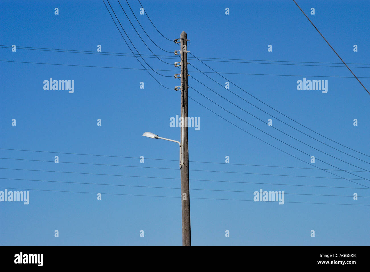 lamppost with electrical wire Stock Photo - Alamy