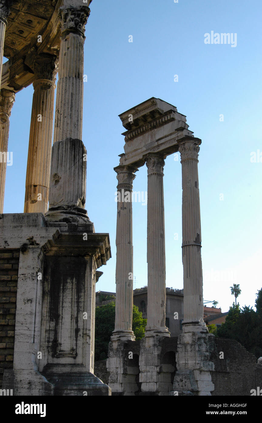colums/temple, ruins of Roman Forum, Foro Romano, Rome, Italy Stock ...