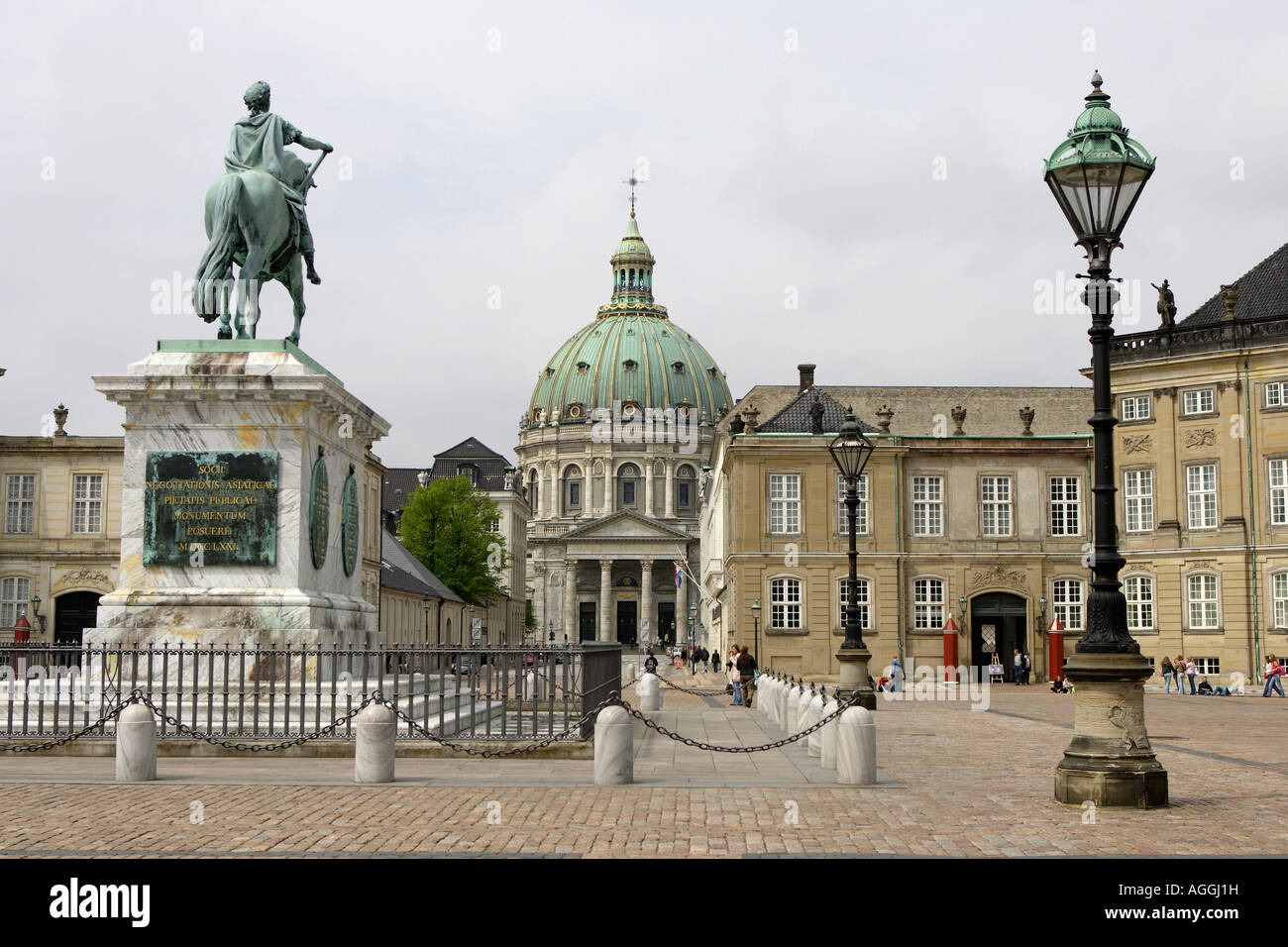 Statue of Frederick V at the Amalienborg Palace, Copenhagen, Denmark ...
