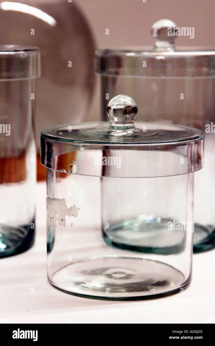 containers of glass in a forensic laboratory Stock Photo - Alamy