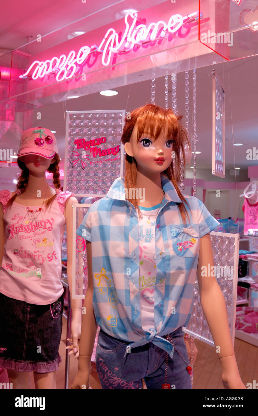 store display for girl teenage clothes, Tokyo, Japan Stock Photo - Alamy
