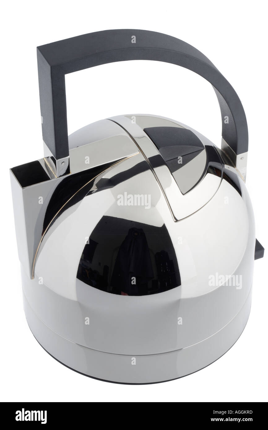 Silver coloured chrome plated electric kettle Stock Photo - Alamy