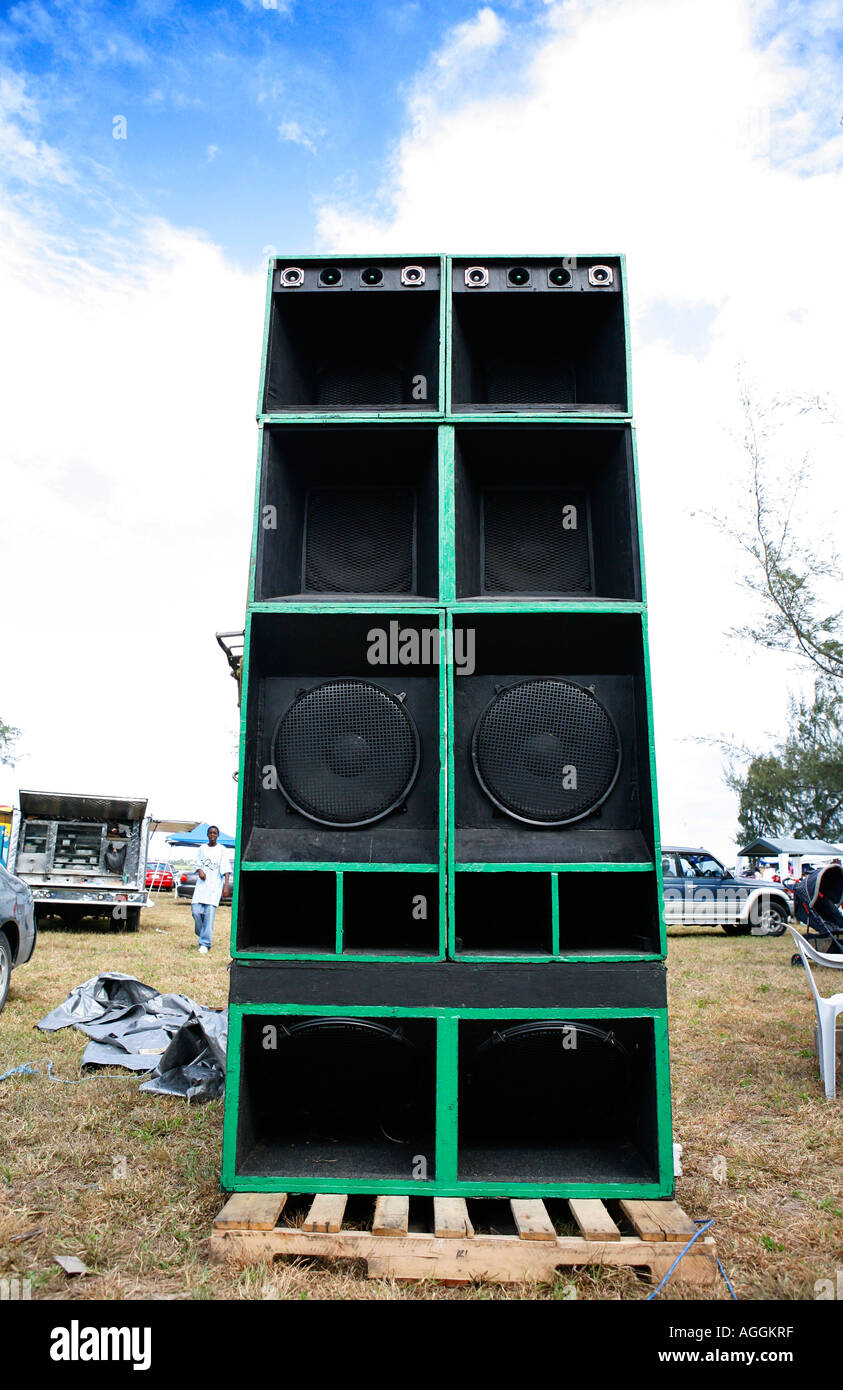 Large sound systems St James Fort Antigua Stock Photo - Alamy