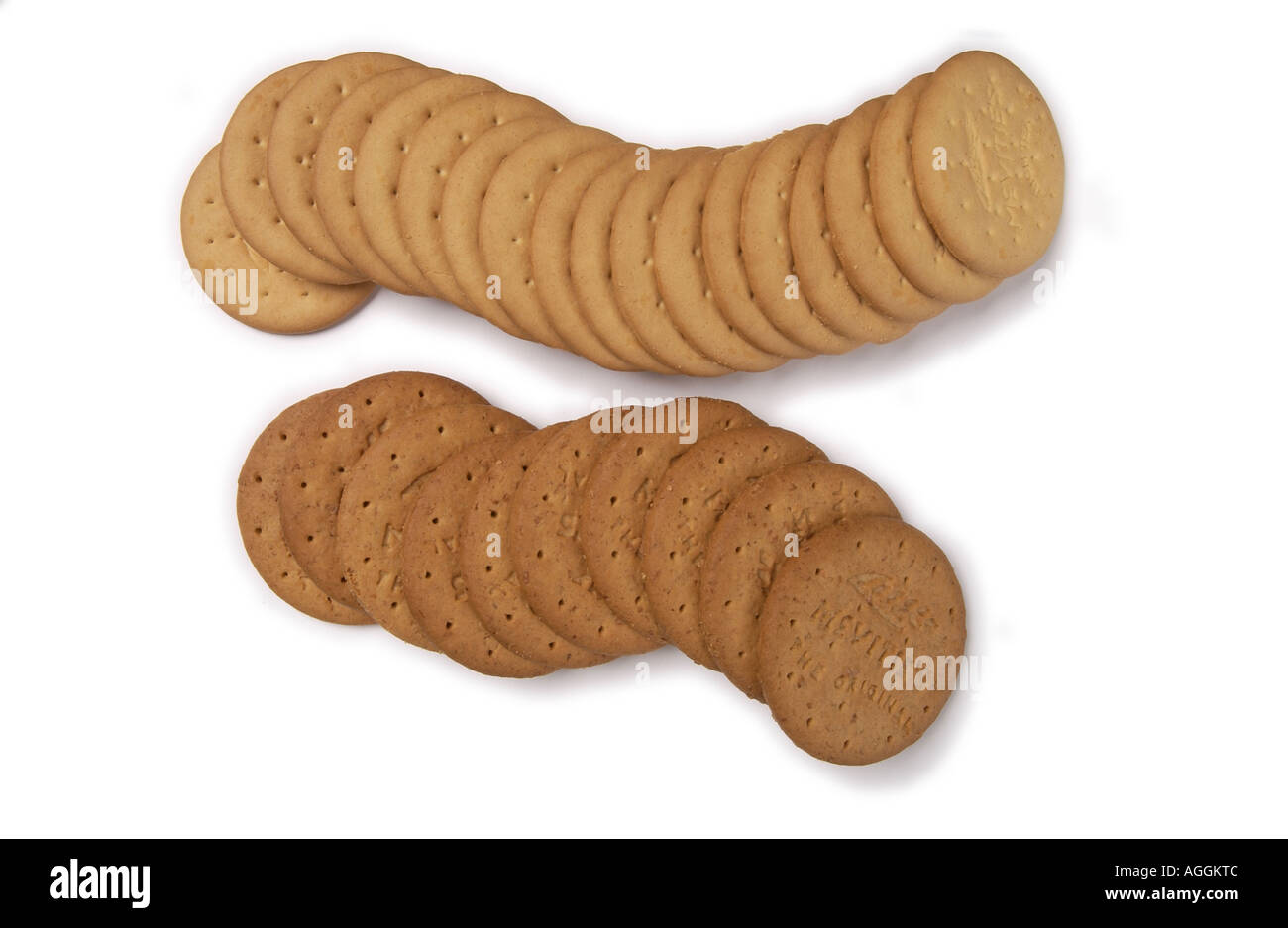 two lines of biscuits Cookies Stock Photo - Alamy