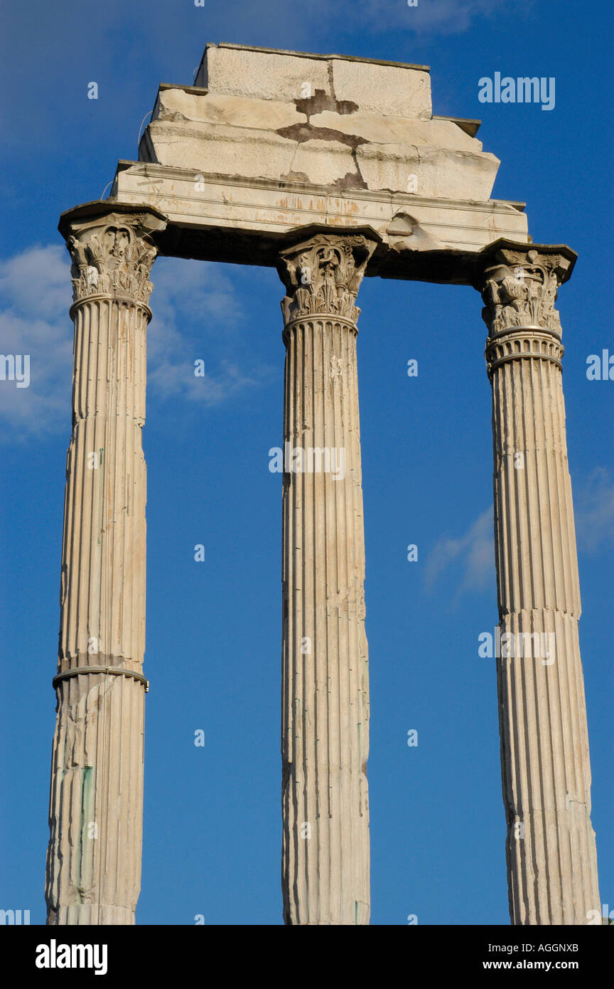 colums/temple, ruins of Roman Forum, Foro Romano, Rome, Italy Stock ...