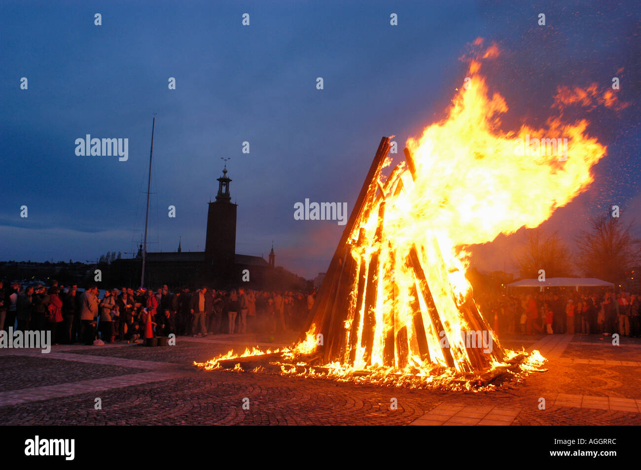 traditional bonfire on 1:st of May, Stockholm, Sweden Stock Photo - Alamy